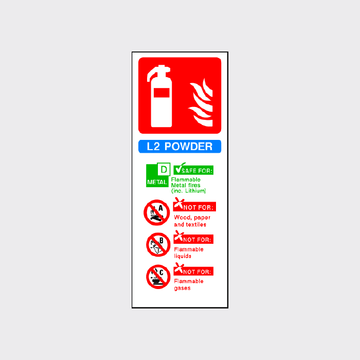 L2 Powder Fire Extinguisher Sign | Fire Safety Notice