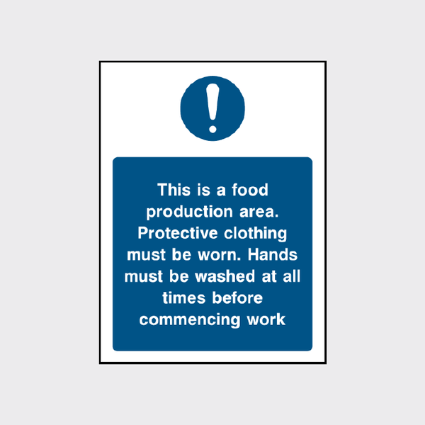 Food Production Area Sign | Hygiene & Safety Notice