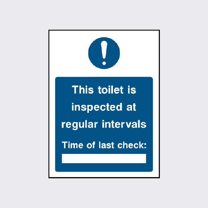 Toilet Inspection Sign | Hygiene Maintenance Notice