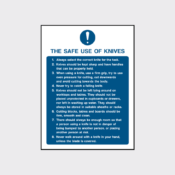 The safe use of knives safety sign - The Safety Sign Shop