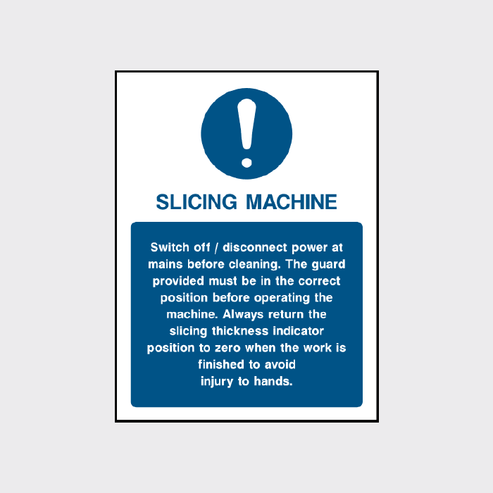 Slicing Machine Safety Sign | Workplace Hazard Warning