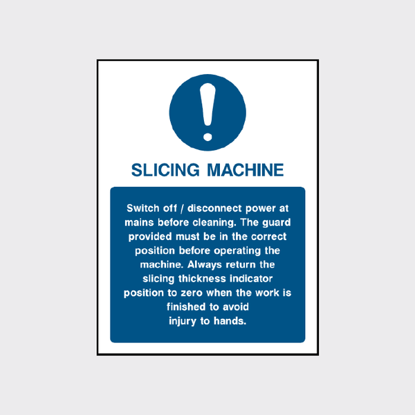 Slicing Machine Safety Sign | Workplace Hazard Warning