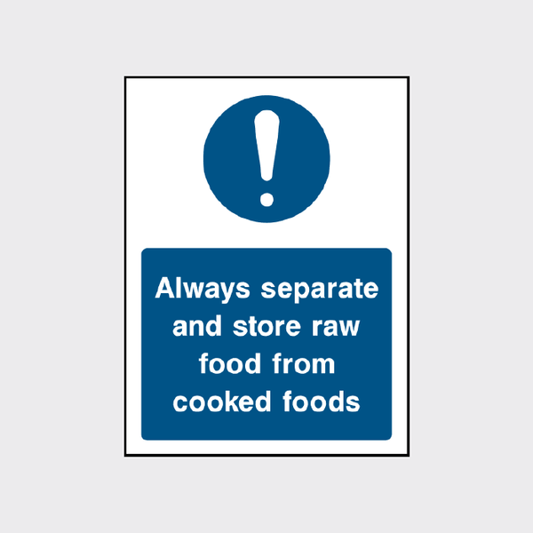Separate Raw and Cooked Foods Sign | Food Safety Notice