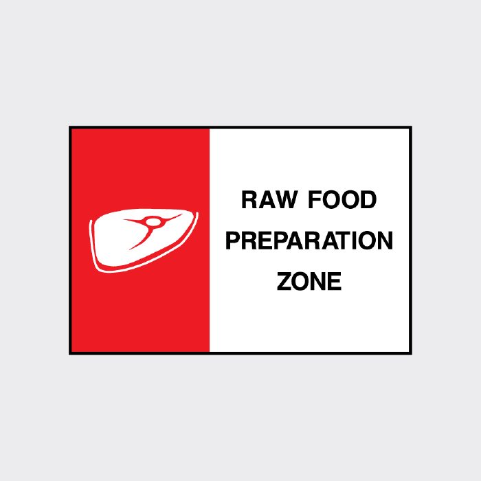 RAW FOOD preparation zone sign – The Safety Sign Shop
