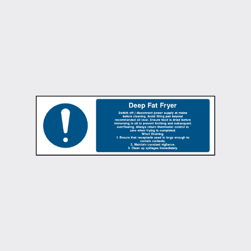 Deep Fat Fryer Safety Sign | Kitchen Hazard Warning