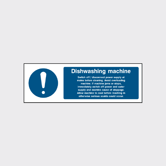 Dishwashing Machine Safety Sign | Kitchen Hazard Warning