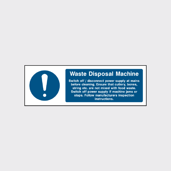 Waste Disposal Machine Safety Sign | Workplace Hazard Warning