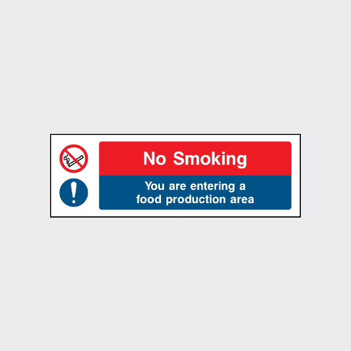 No Smoking Food Production Area Sign | Hygiene & Safety Notice