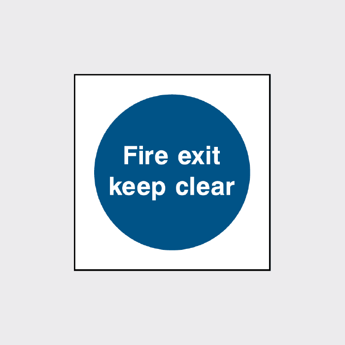 Fire Exit Keep Clear Square Sign | Emergency Exit Safety