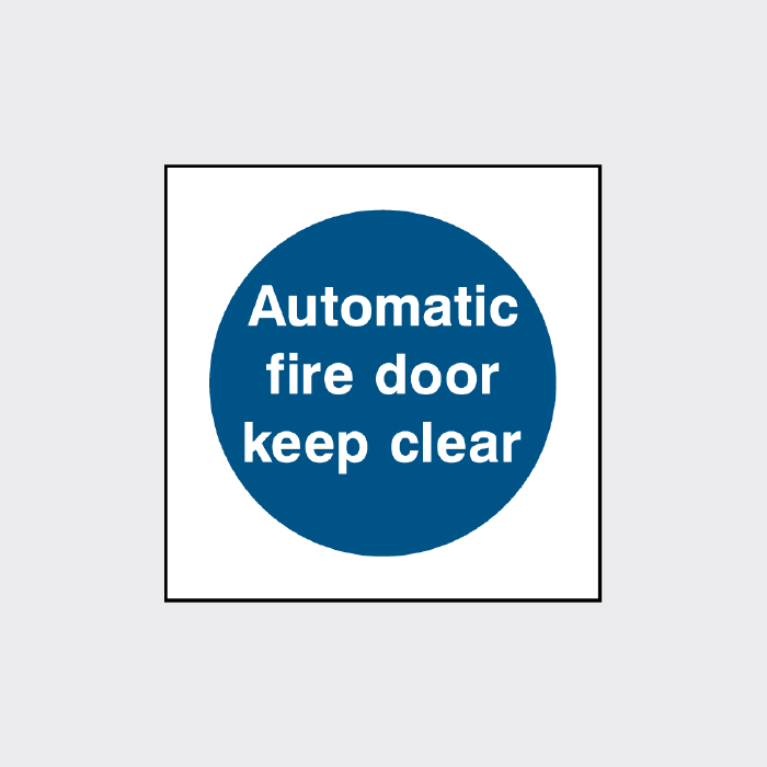 Automatic Fire Door Keep Clear Square Sign | Fire Safety