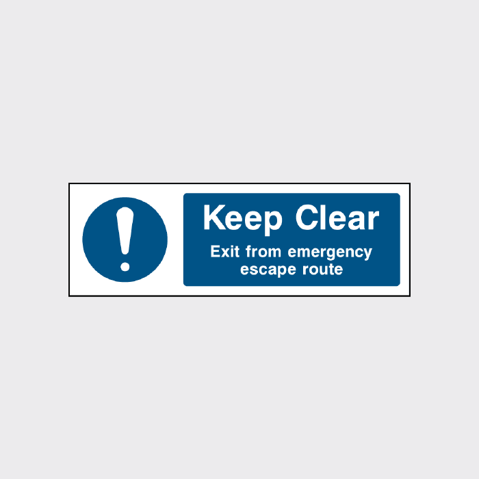Keep Clear Exit from Emergency Escape Route Sign | Fire Safety