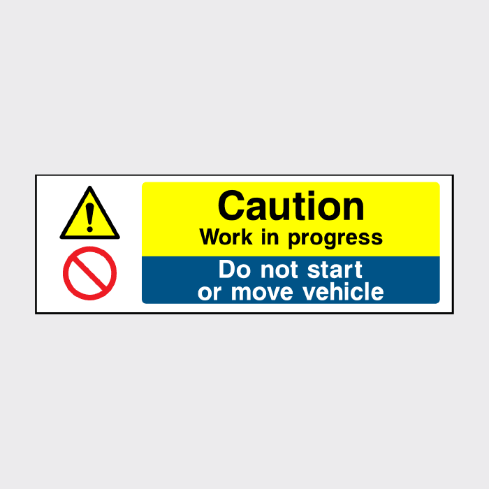 Caution Work in Progress Do Not Move Vehicle Sign | Garage Safety