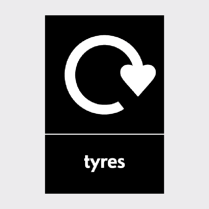 Waste Tyres Sign | Garage & Recycling Area Safety