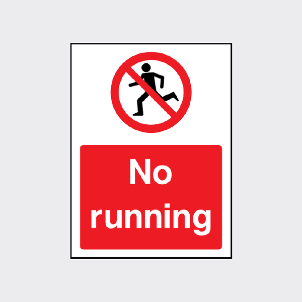 No Running Sign (Portrait) | Prevent Slips, Trips & Falls