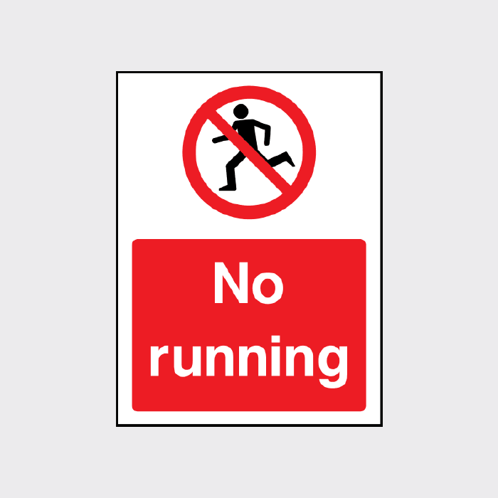 No Running Sign (Portrait) | Prevent Slips, Trips & Falls