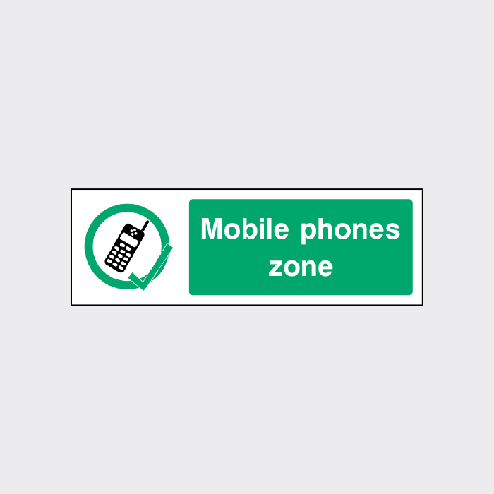 Mobile phones zone sign - GENE0103 - The Safety Sign Shop