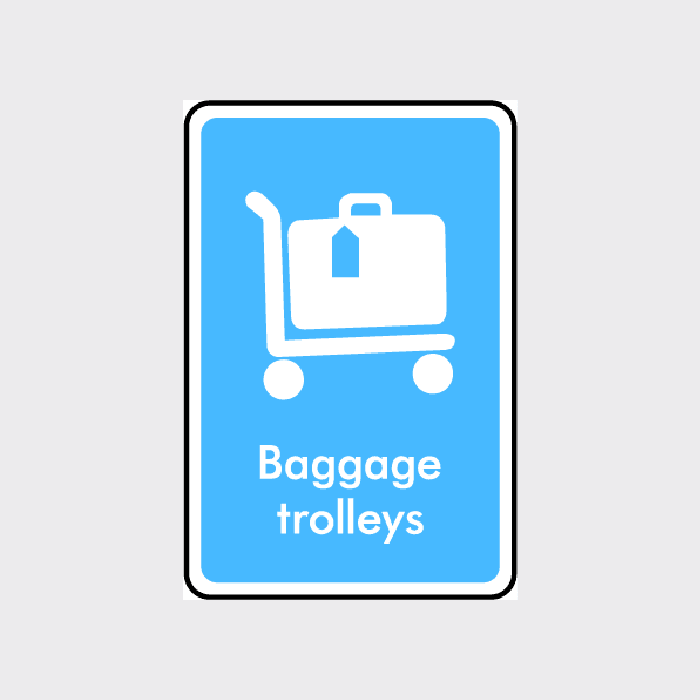 Baggage Trolleys Sign | Clear & Professional Airport Signage