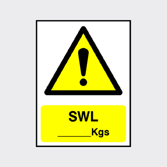 SWL Kgs Sign - The Safety Sign