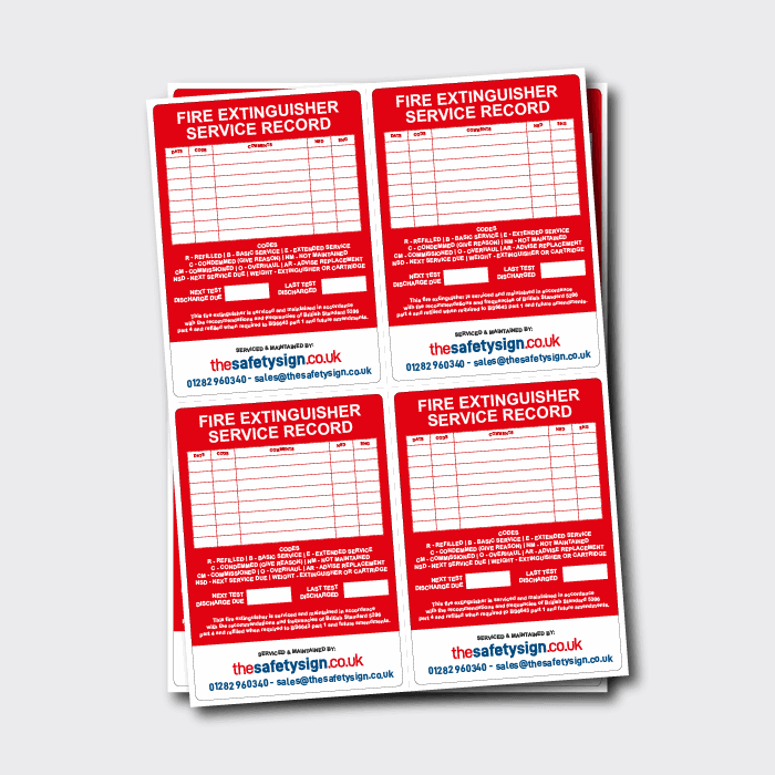 Large Fire Extinguisher Service Stickers - Free Artwork & Sharpie Pen