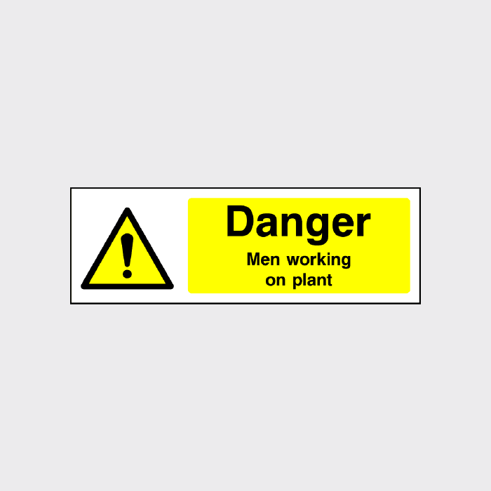 Danger Men Working on Plant Landscape Sign | Machinery Safety