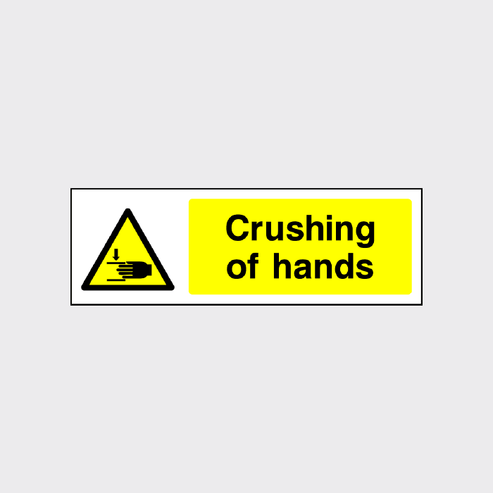 Crushing of Hands Sign - Landscape - The Safety Sign