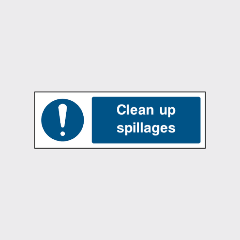 Clean up spillages sign - The Safety Sign