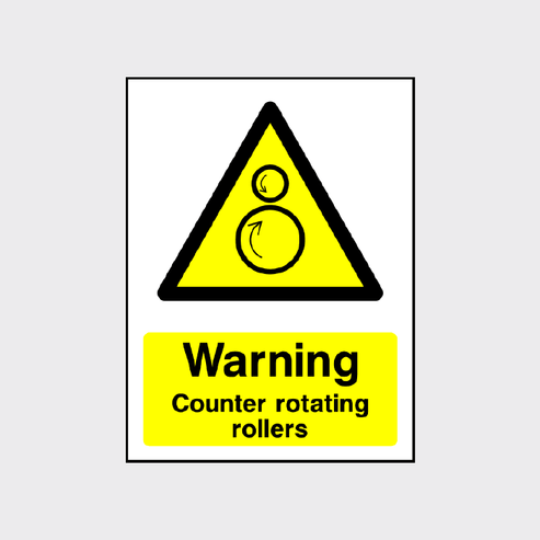 Warning Counter Rotating Rollers Sign - The Safety Sign Shop