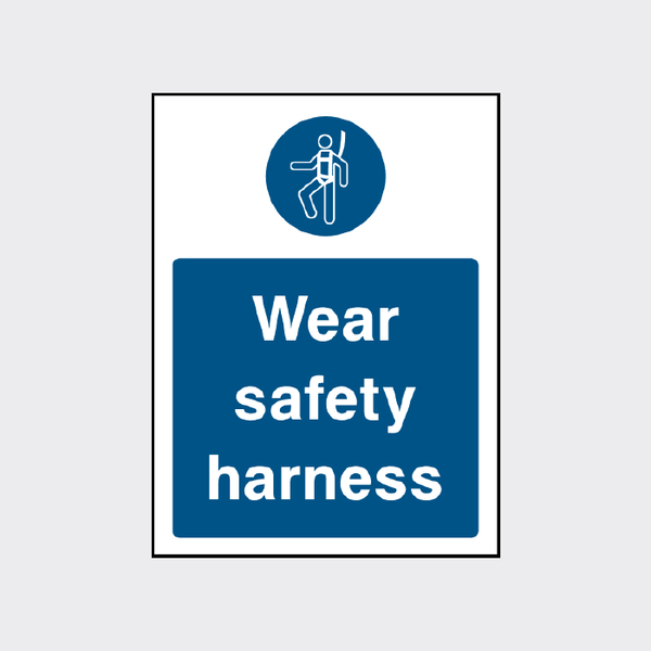 Wear safety harness sign