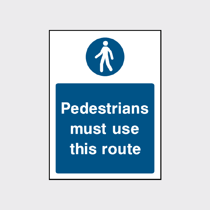 Pedestrians must use this route sign