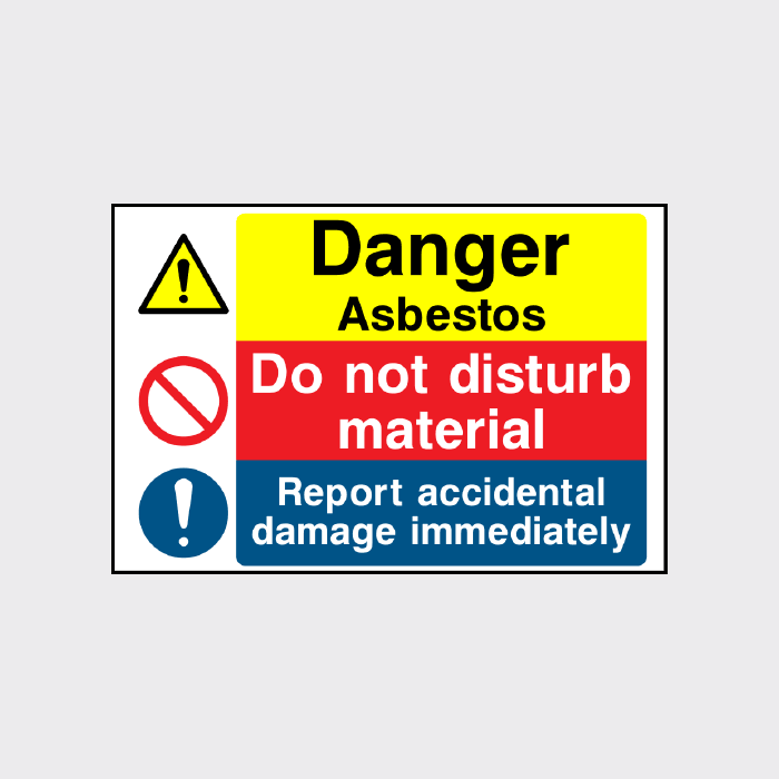 Danger Asbestos Do Not Disturb Material Sign | Hazard Warning