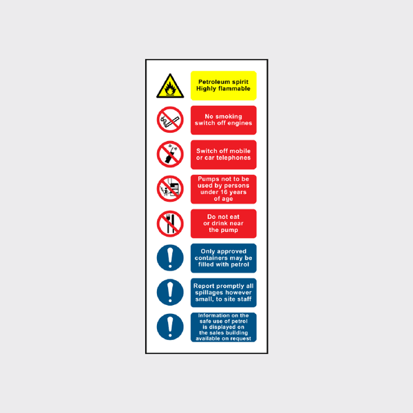 Petroleum Spirit Highly Flammable Multipurpose Safety Sign