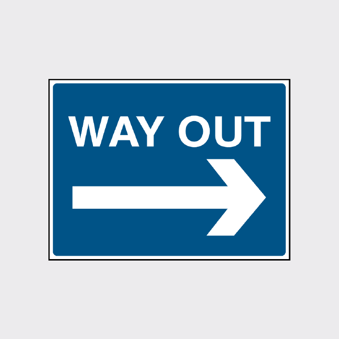 Way Out Right Arrow Sign | Exit Direction Sign