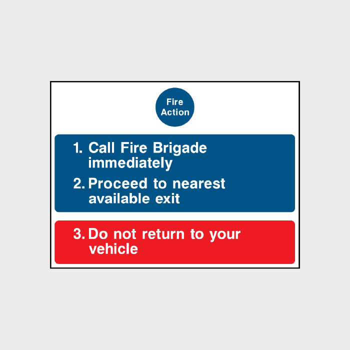 Fire action - Car Park Sign – The Safety Sign Shop
