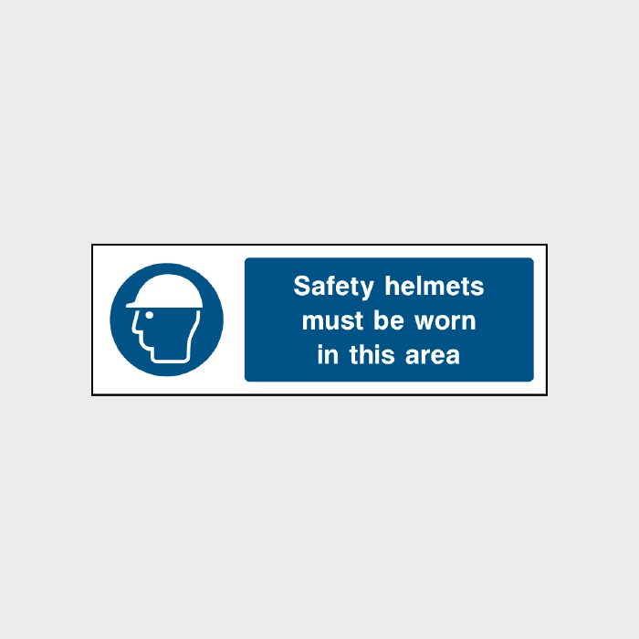 Safety helmets must be worn in this area sign L - The Safety Sign