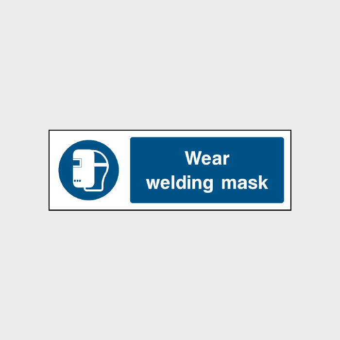 Wear welding mask sign L