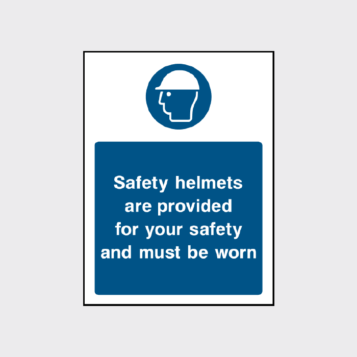 Safety helmets are provided for your safety and must be worn sign - The ...