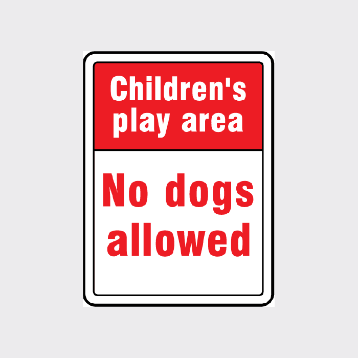 Children’s Play Area No Dogs Allowed Sign | Dog Ban Playground Notice