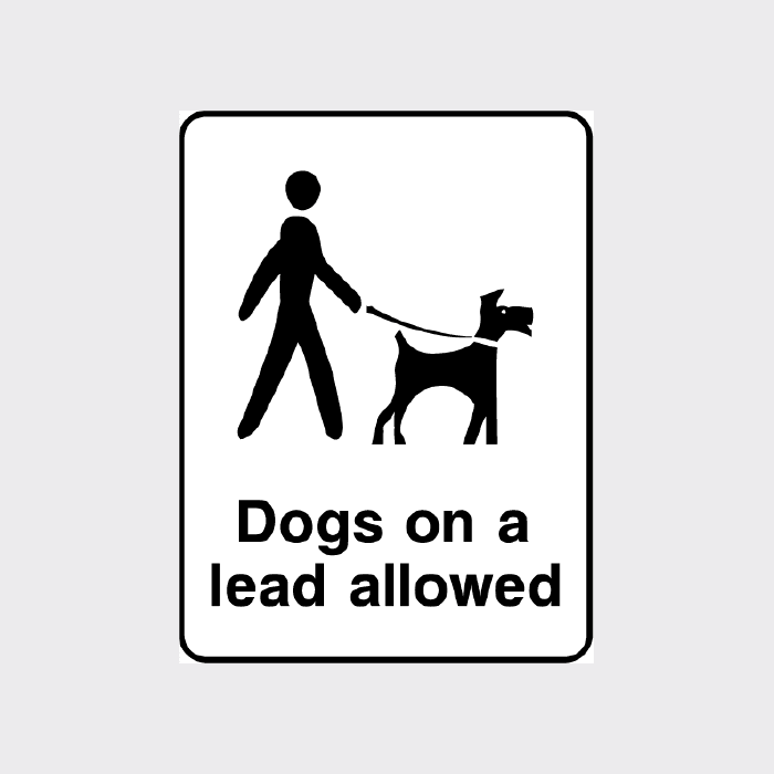 Dogs on a Lead Allowed Sign | Controlled Dog Access Notice