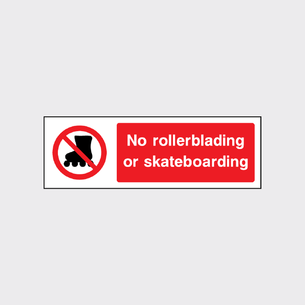 No Rollerblading or Skateboarding Sign | Public Safety Notice