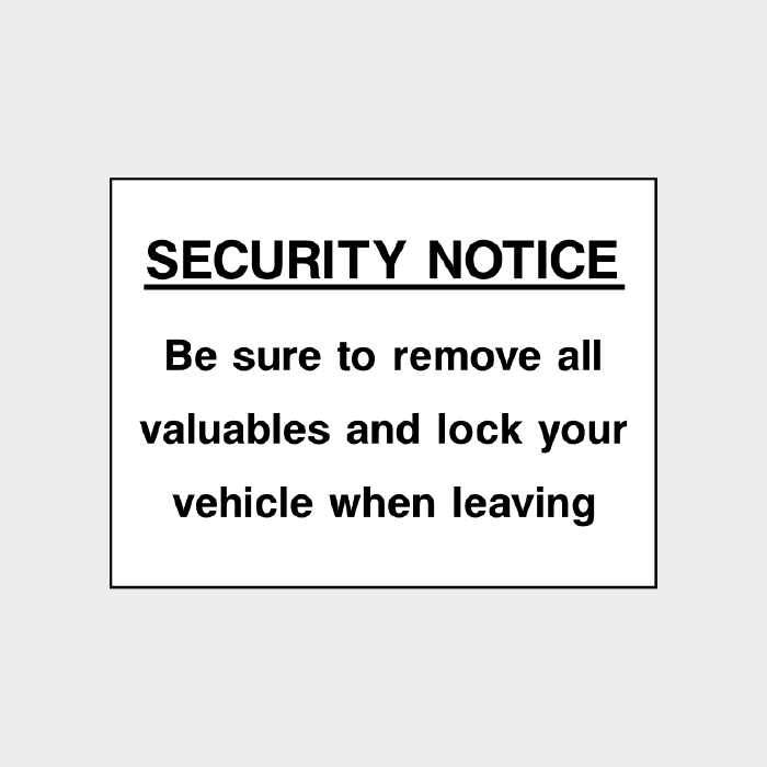 Be sure to remove all valuables and lock your vehicle when leaving sig