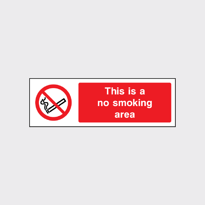 This is a No Smoking Area Sign - 600x200mm | Free Delivery Over £30 ...