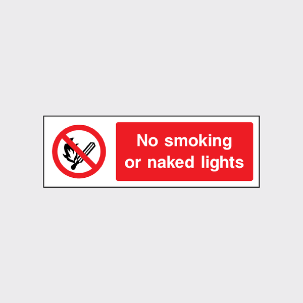 No smoking or naked lights sign - The Safety Sign Shop