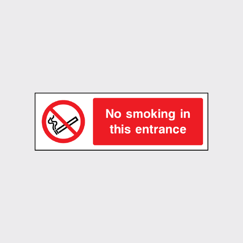 No smoking in this entrance sign - The Safety Sign Shop