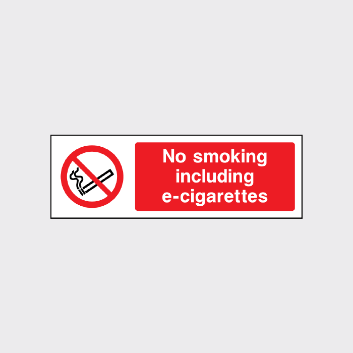 No smoking including e-cigarettes sign - The Safety Sign
