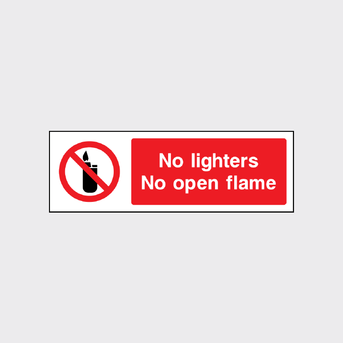 No lighters No open flame Sign - The Safety Sign