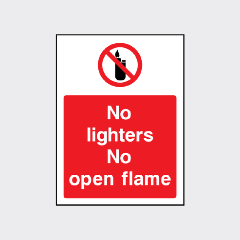 No Lighters No Open Flame Sign - The Safety Sign