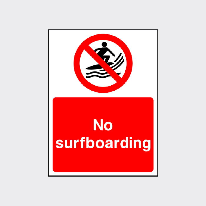 No Surfboarding Sign | Restrict Activities & Ensure Water Safety