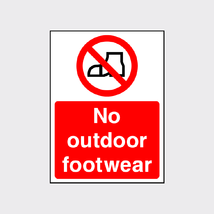 No Outdoor Footwear Sign | Maintain Hygiene & Protect Floors