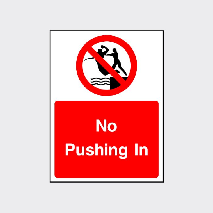 No Pushing In Sign | Prevent Poolside Accidents & Ensure Safety