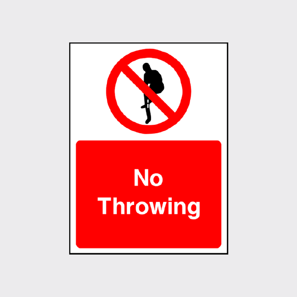 High-Visibility No Throwing Sign | Durable Safety Signage - The Safety Sign
